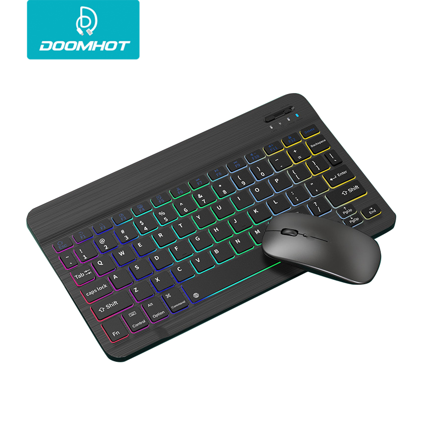 DoomHot 10 Inch Wireless Bluetooth Keyboard And Mouse RGB Backlight ...