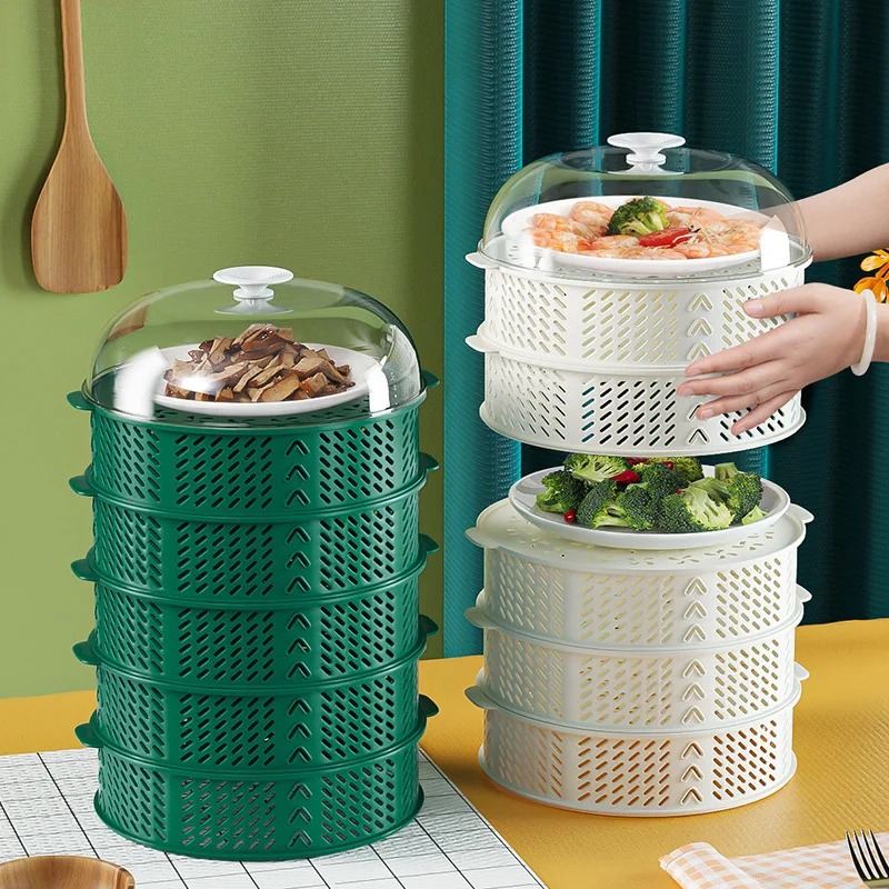 Food Insulation Covers 5 Layer Transparent Stackable Dustproof ...