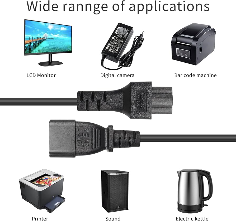 2Pin POWER CABLES AC 220v 500W 2 Pin 1.5M Length Power Cord Cable For ...