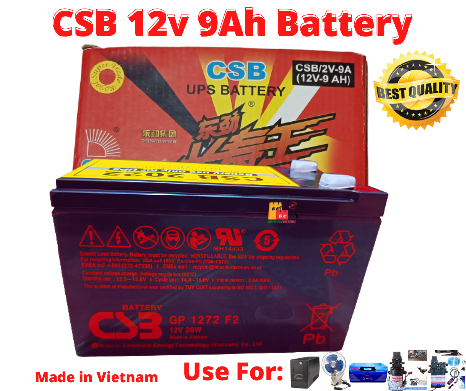 12V 9Ah Battery CSB / 12 volt Battery / CSB 12V 9Ah Battery Lead Acid ...