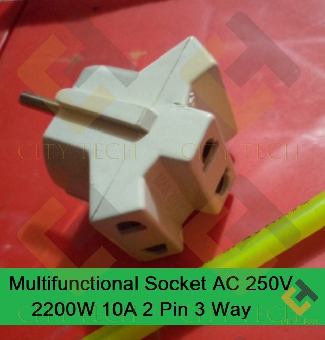 Electrical Multifunctional Socket AC 250V 2200W 10A 2 Pin 3 Way Multi ...