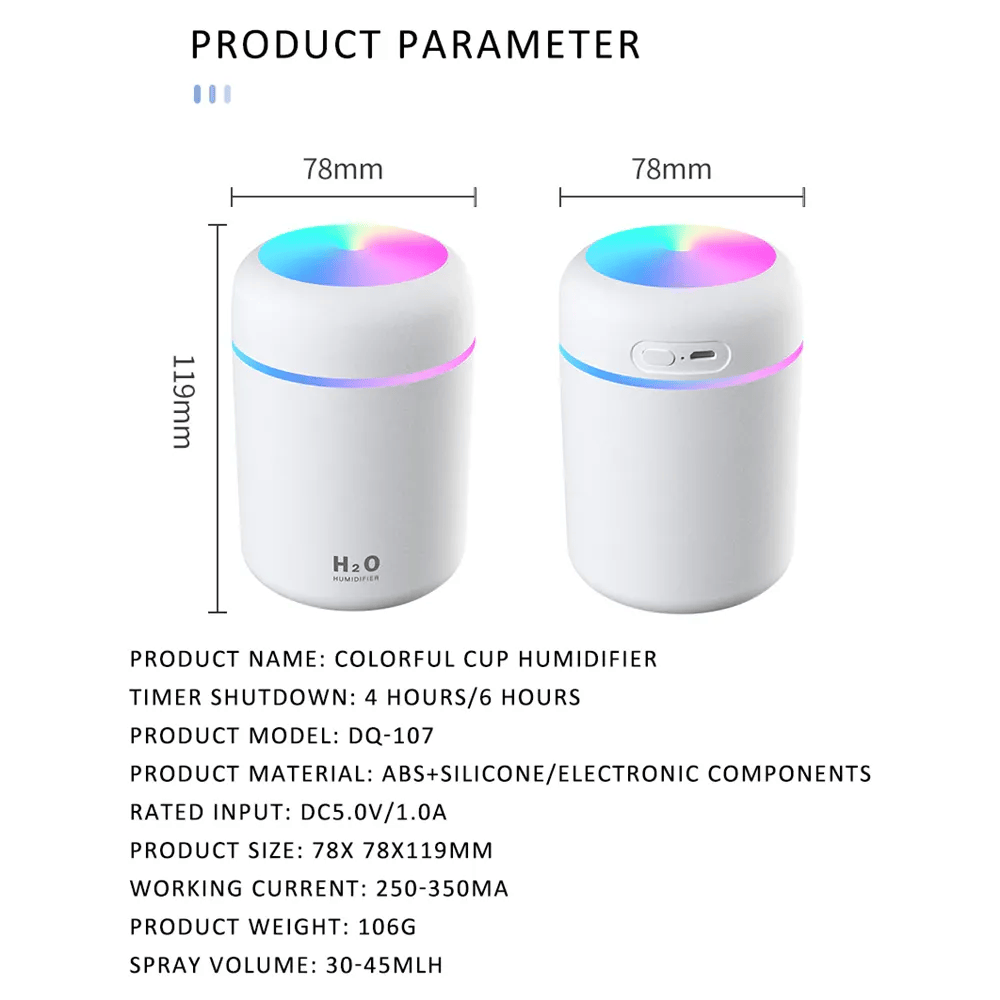 Usb Humidifier With Led Rgb Light