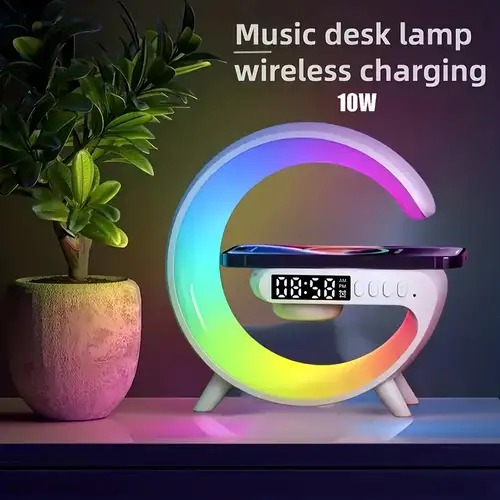 G63 Smart Light Sound Speaker Machine Fast Charging Alarm Clock 7-Color ...