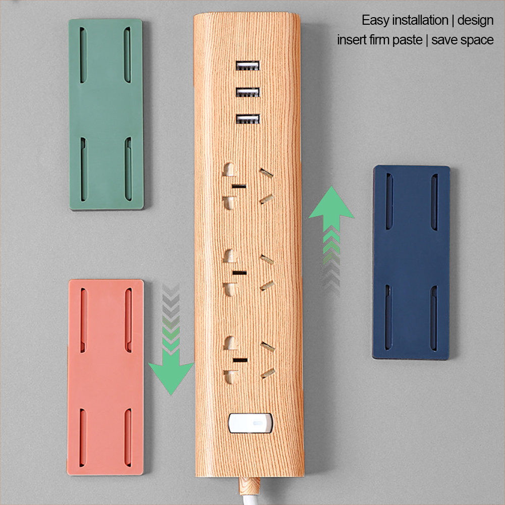 Wall Mounted Socket Holder Punch Free Plug Fixer Self-Adhesive Power ...