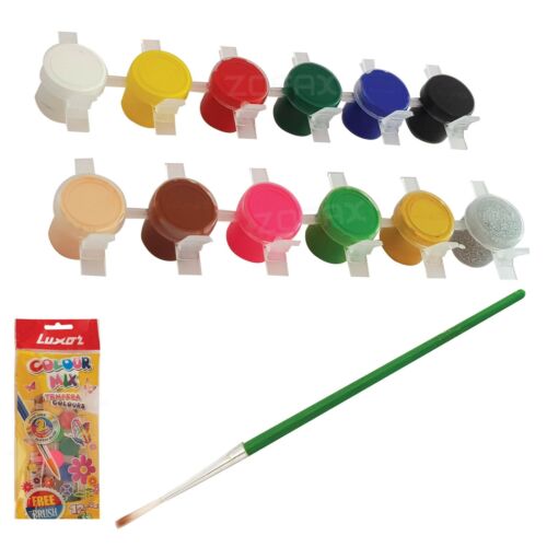 Luxor tempra Colours 12 Shades with a Free Paint Brush