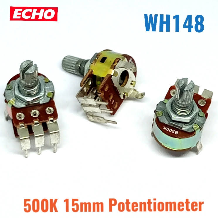 1pcs B500K 500K Ohm WH148 Bend Foot Linear Singel Rotary Potentiometer ...