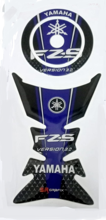 মোটরসাইকেলের জন্য yamaha fz v.3 ট্যাঙ্ক প্যাড স্টিকার। নীল এবং কালো ...