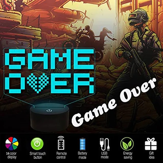 For Playstation Logo LED Game Icon Light 3D Illusion Night Lamp Cool ...