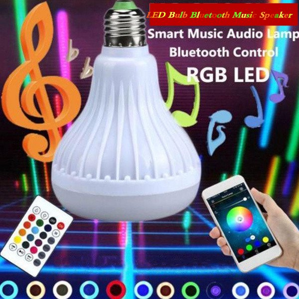Smart Led Remote Control Bluetooth Speaker Music Bulb - AC, RGB remote ...