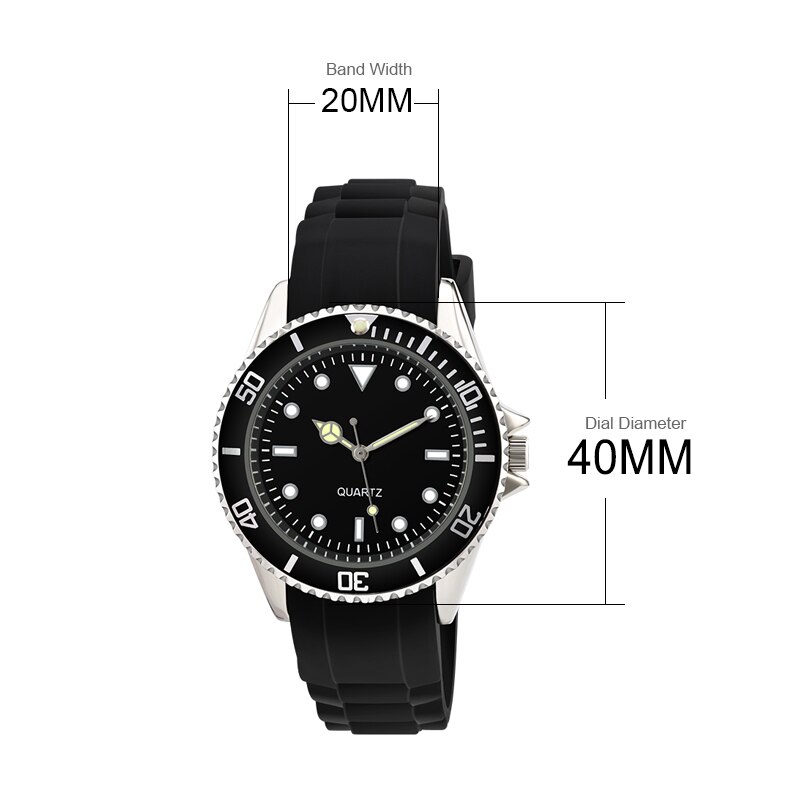 Diver Style Watch Rotating Bezel 42mm Dial Japan Movement Geneva Rubber ...