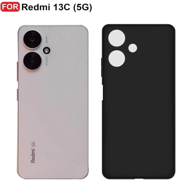 Back Cover for Cover Case for Redmi 13C 5G (Black Bumper) (Transparent ...
