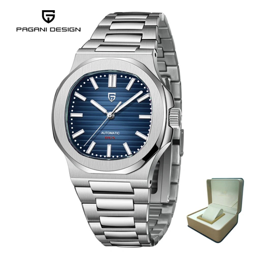 PAGANI DESIGN 40MM Sapphire Seagull ST6 Mechanical Stainless Steel Men ...