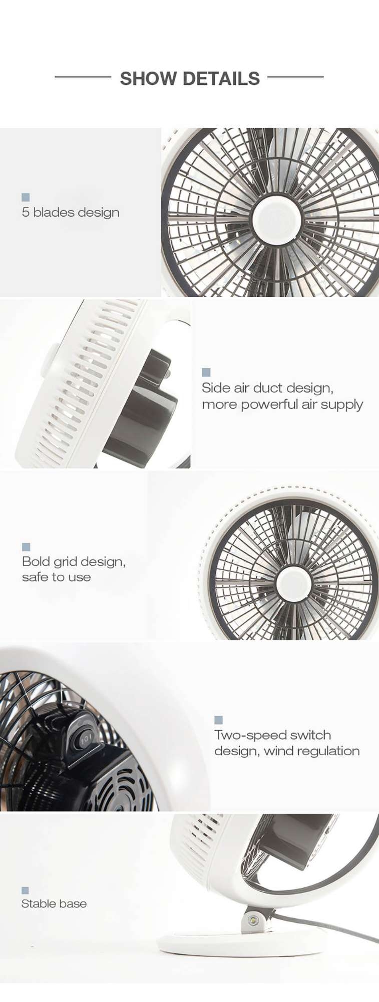 Desk Fan 10 inch Table Fan 10 inch circulator fan copper motor Low ...