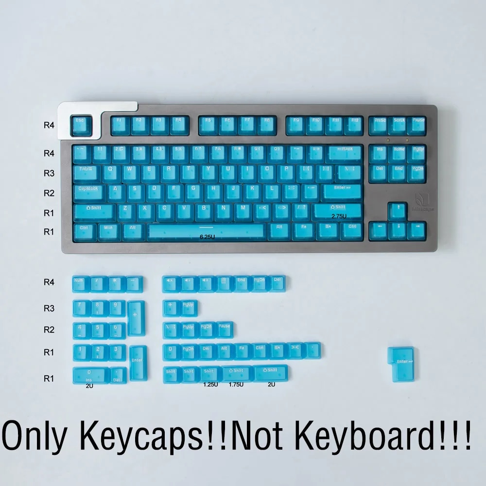 132 Keys Transparent Keycaps For Gaming Mechanical Keyboard OEM Profile ...