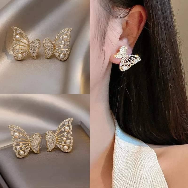 Earrings Women 's Butterfly Pendant Ear Studs Jewelry Ornaments - Kaner ...