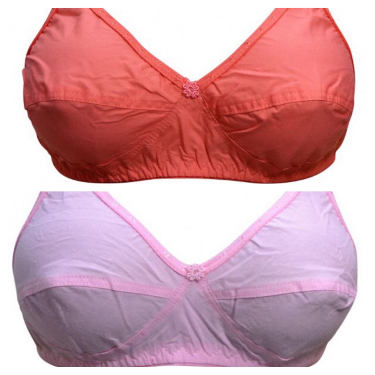 3 Step Cotton Indian Guddi Bra Full Cup Size - ( 2 pcs ) | Daraz.com.bd