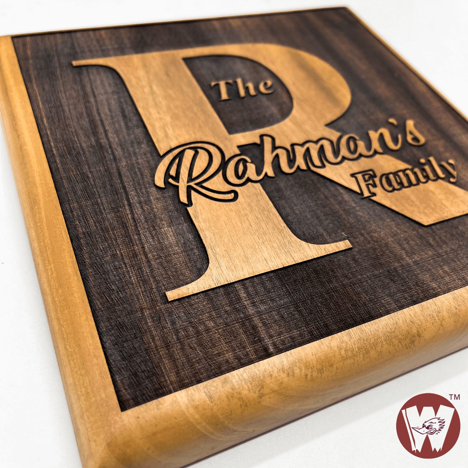 Wooden Door Nameplate 8x8 inch Customized engraved mahogany wood with ...