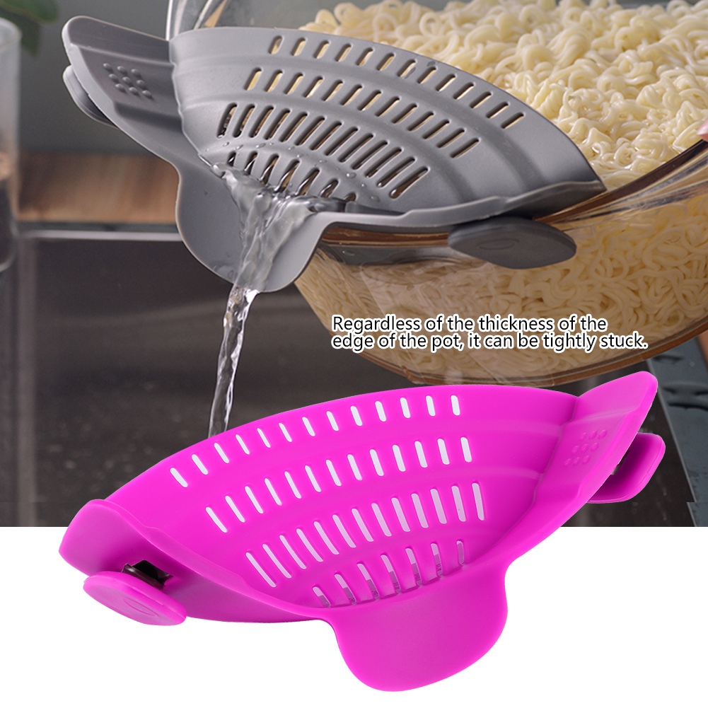 Silicone Kitchen Colander Clip On Pot Pasta Drainer Strainer Tool 【人気商品！】