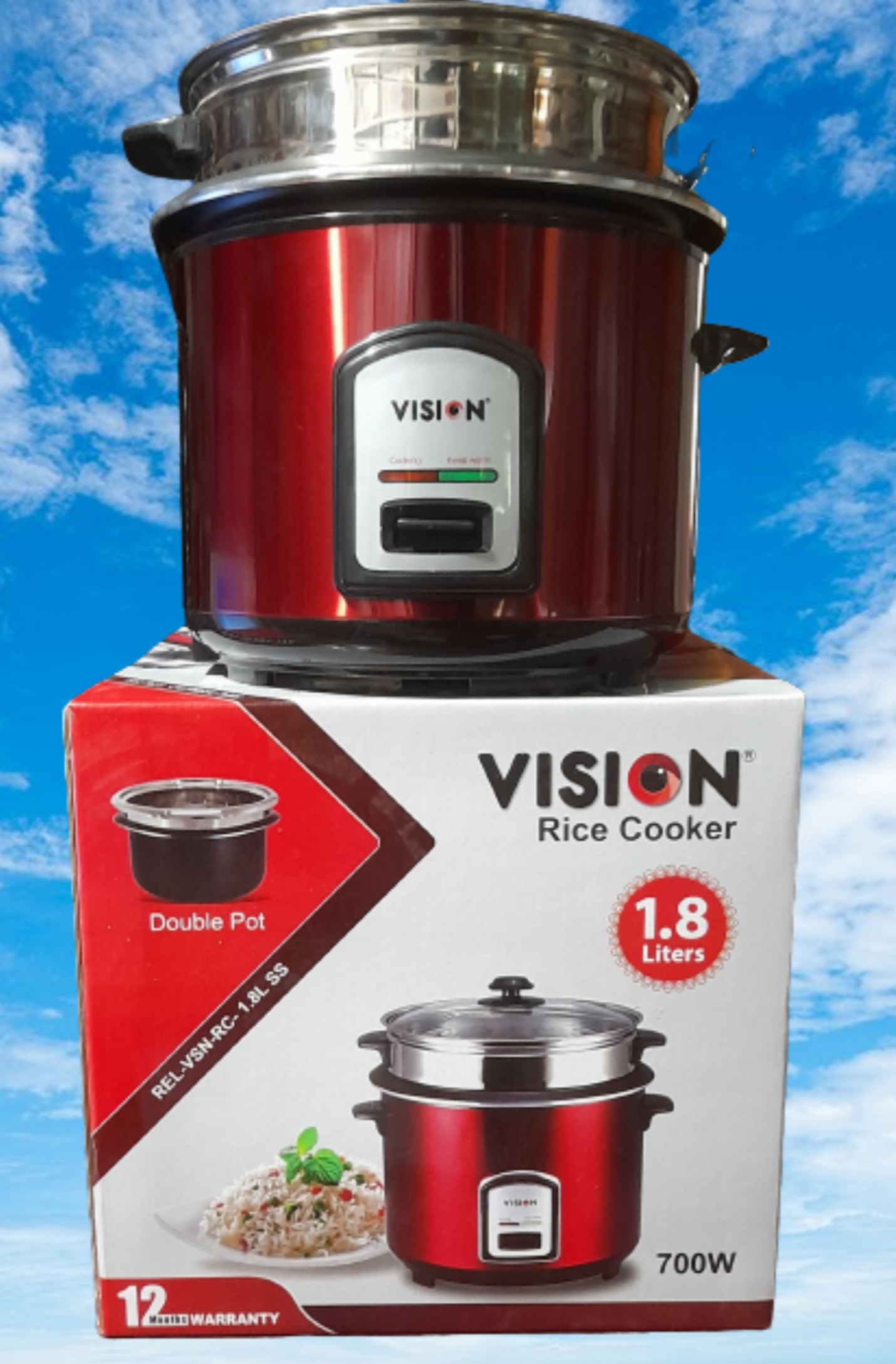 VISION 1.8 LTR RICE COOKER (DOUBLE POT) | Daraz.com.bd