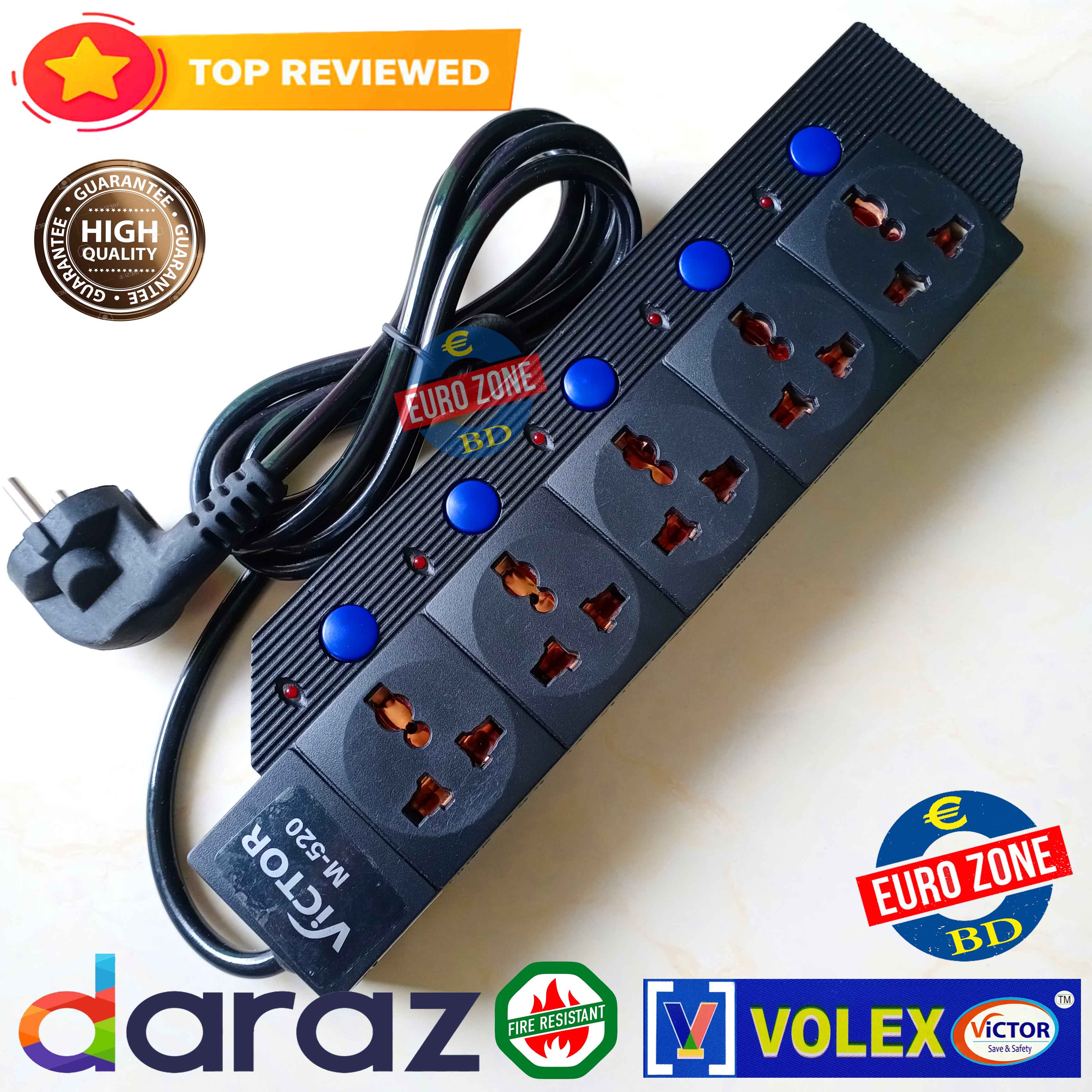 7 Feet=2M= MultiPlug = V-520 (520) - Multi Plug - Multi Plug | Daraz.com.bd