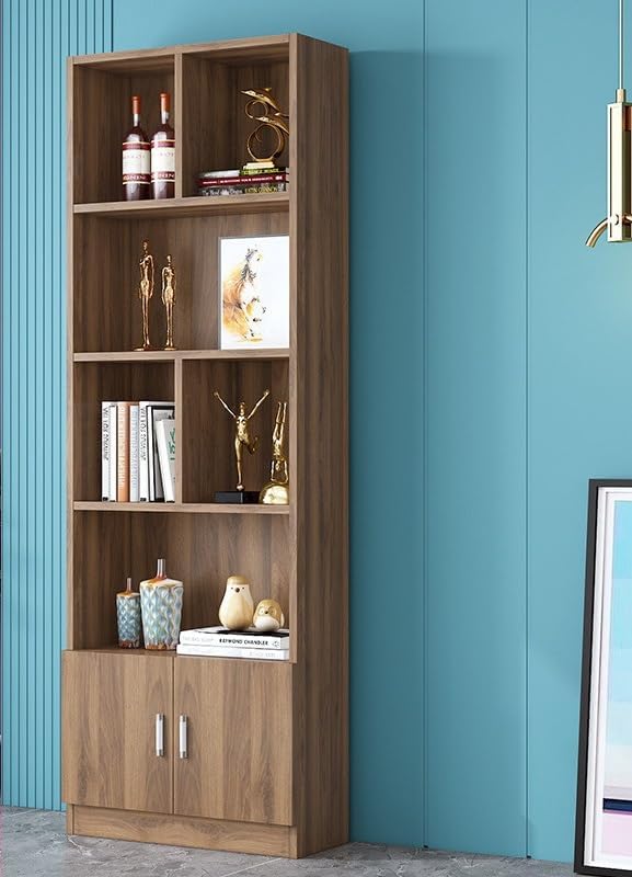 KIRANDY Versatile Bookshelf with Door Cabinet Display Rack ...