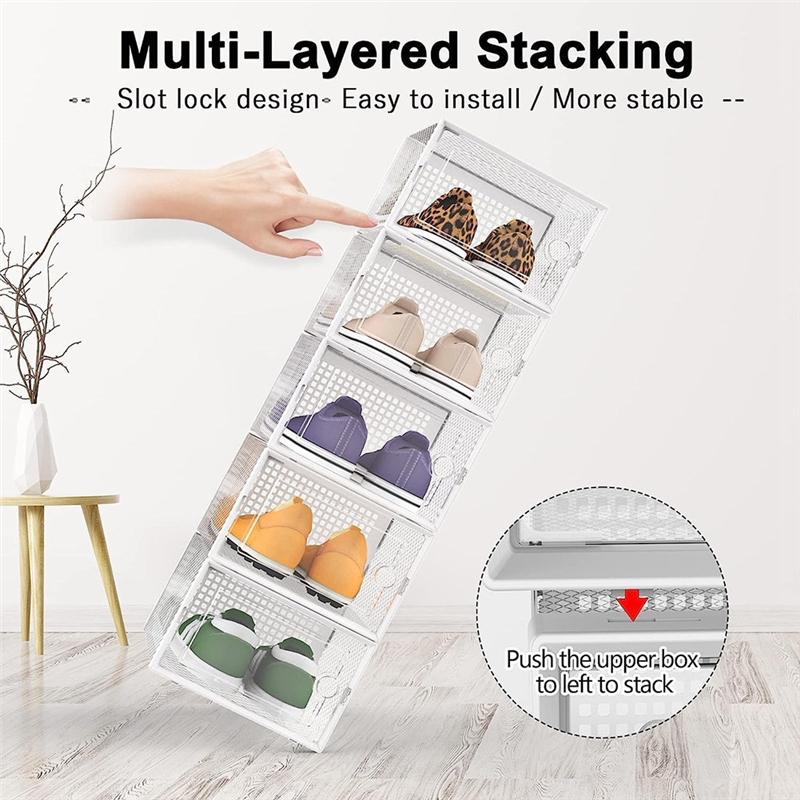 Shoe Storage Box, Clear Transparent Shoe Storage Boxes Hard Plastic ...