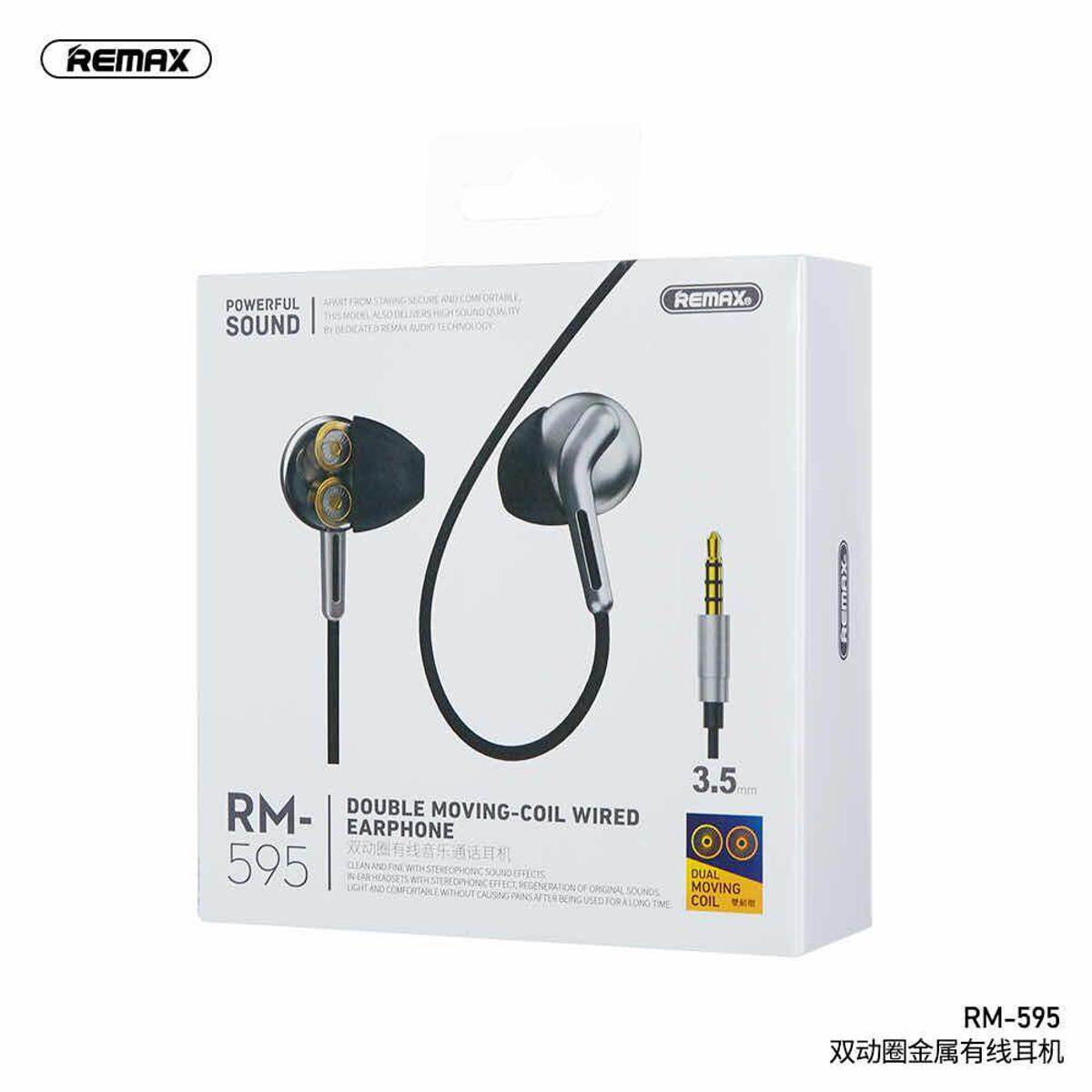 Remax RM-595 Double Moving-Coil Wired Earphone | Daraz.com.bd