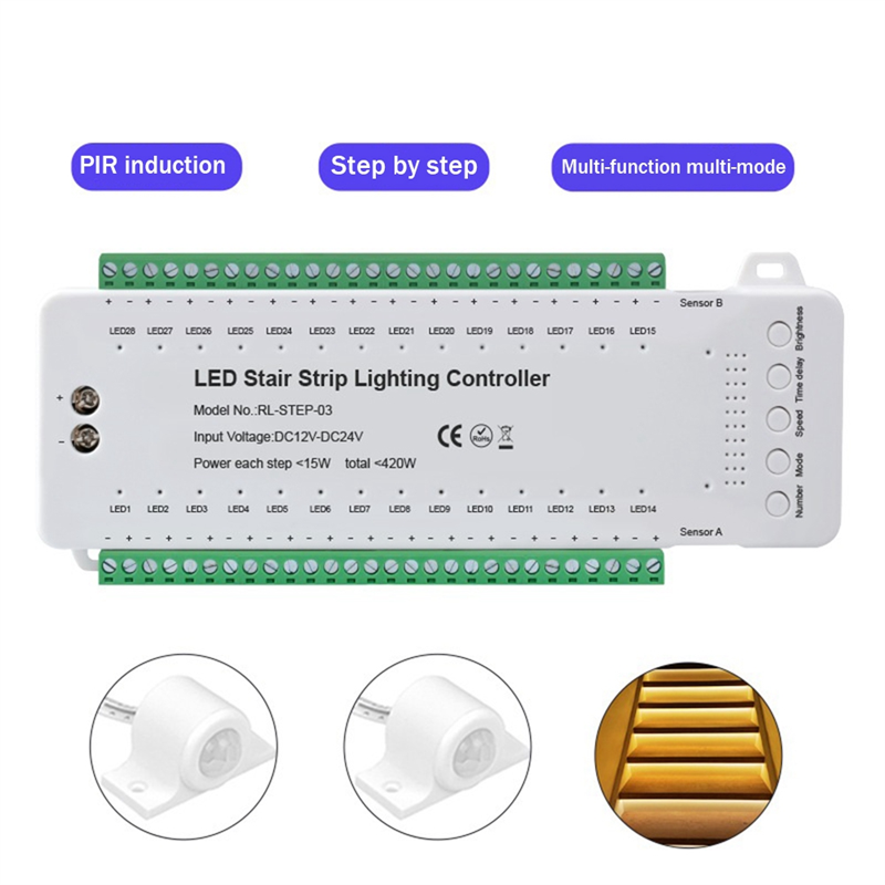 Stair LED Motion Sensor Controller Smart Stair Induction Controller LED ...