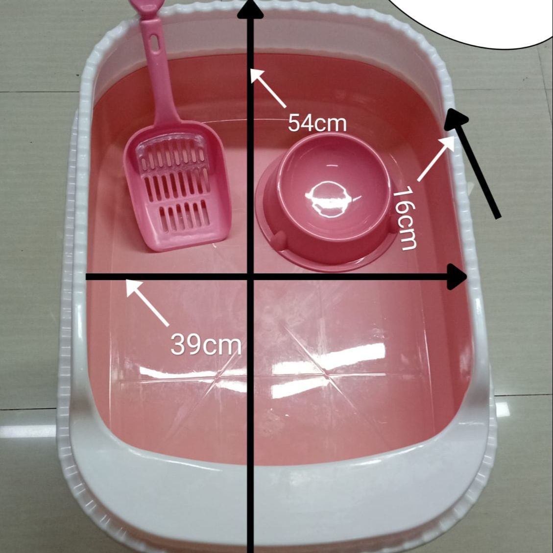 Big size Cat litter box with scoop & free Bowl