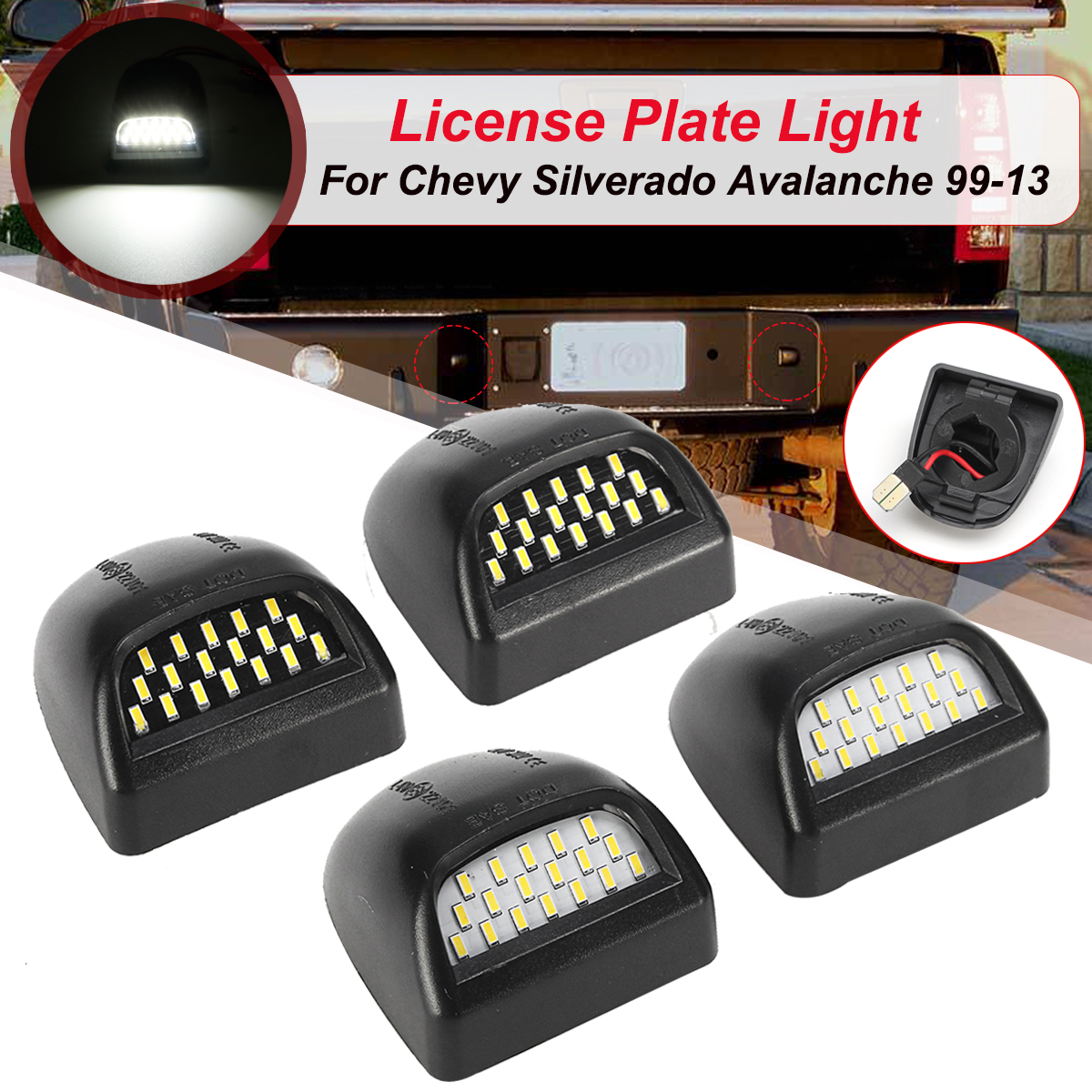 Licence Plate Light For 99-13 Chevy Silverado Avalanche Suburban GMC ...