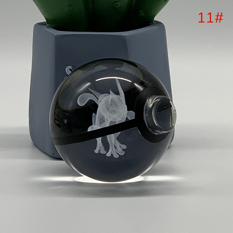 Anime Pokemon 3D Crystal Ball Snorlax Figure Pokeball Engraving Crystal ...