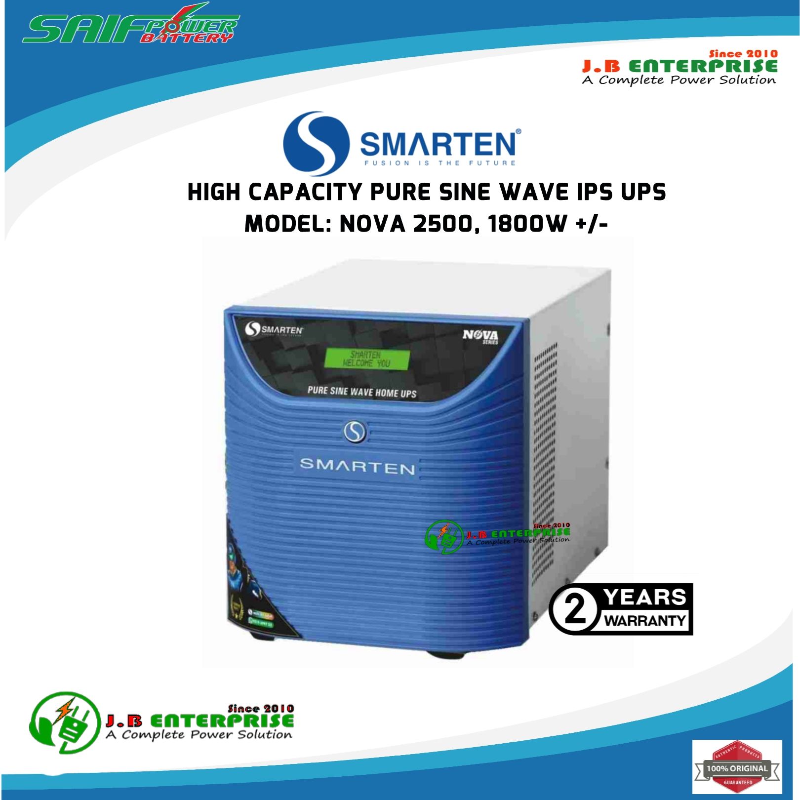 SMARTEN IPS UPS 1700VA HIGH CAPACITY FOR DOUBLE BATTERY PURE SINE WAVE ...