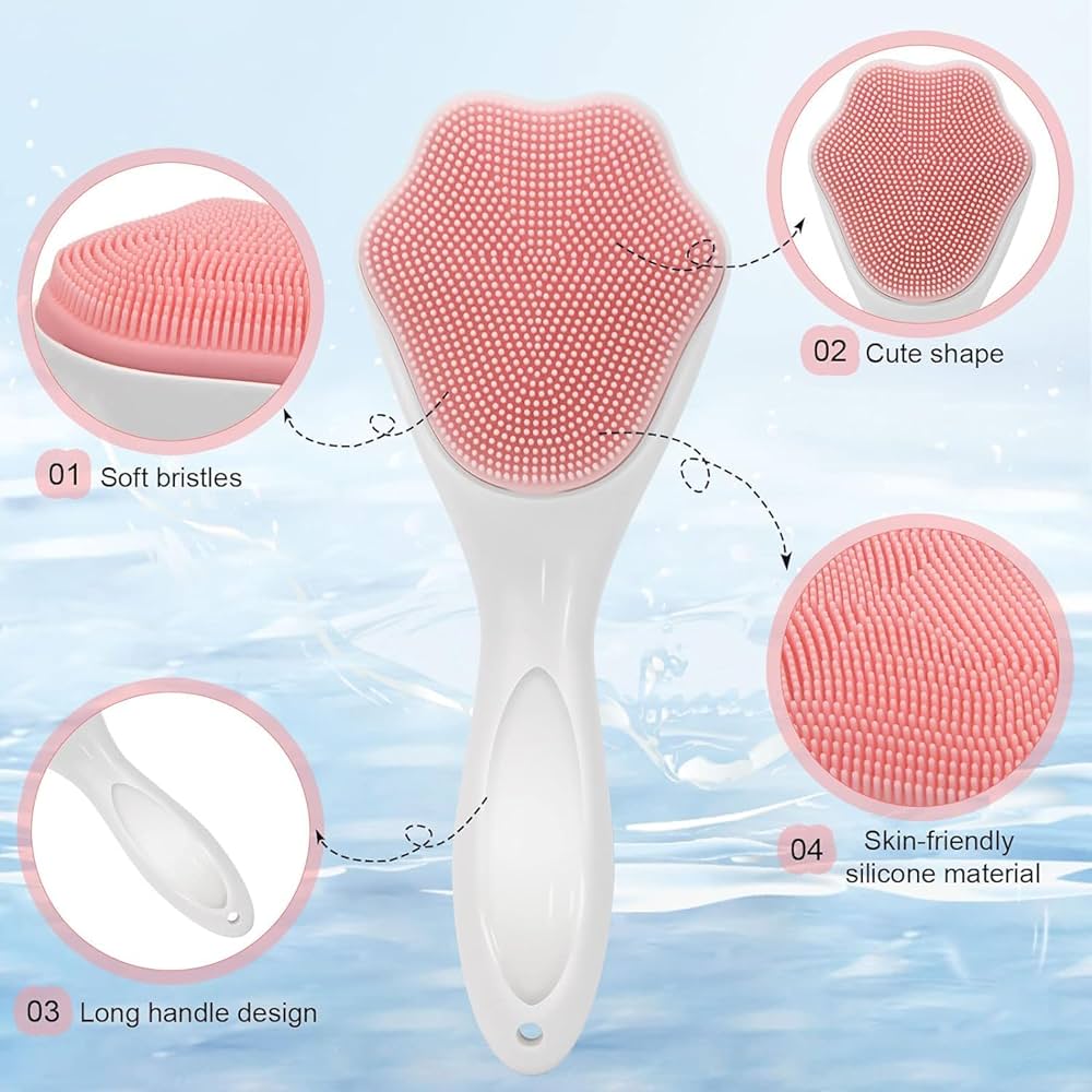Silicone Manual Facial Deep Cleansing Brush - Cat Paw Face Scrubber for ...