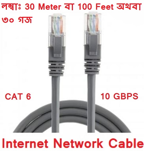 100 Feet dbl Cat6 Ethernet Cable Internet Network Cable 30 Meter ...