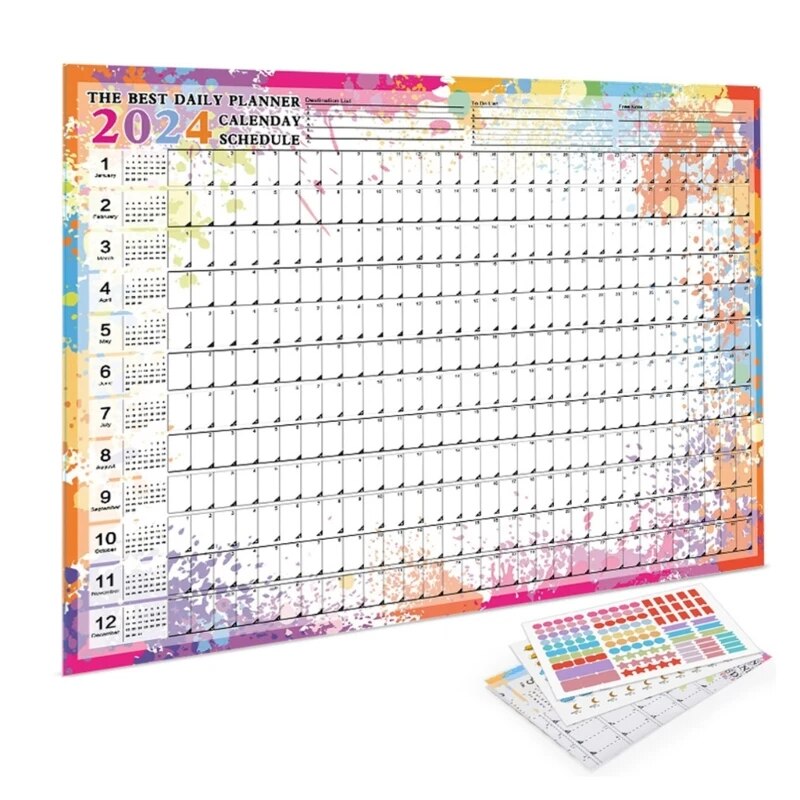 Wall Calendar Year Planner 2024 in Poster Size 14 Months - Landscape ...
