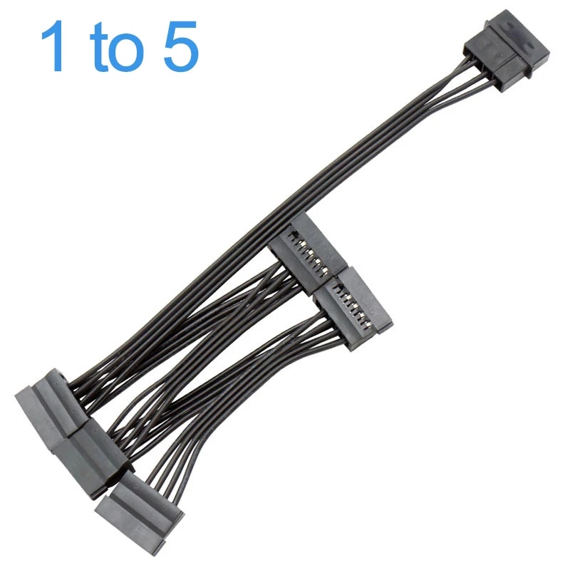 4Pin Hard Drive Power Cable 1 Male To 3/4/5/6 Female Splitter Adapter ...