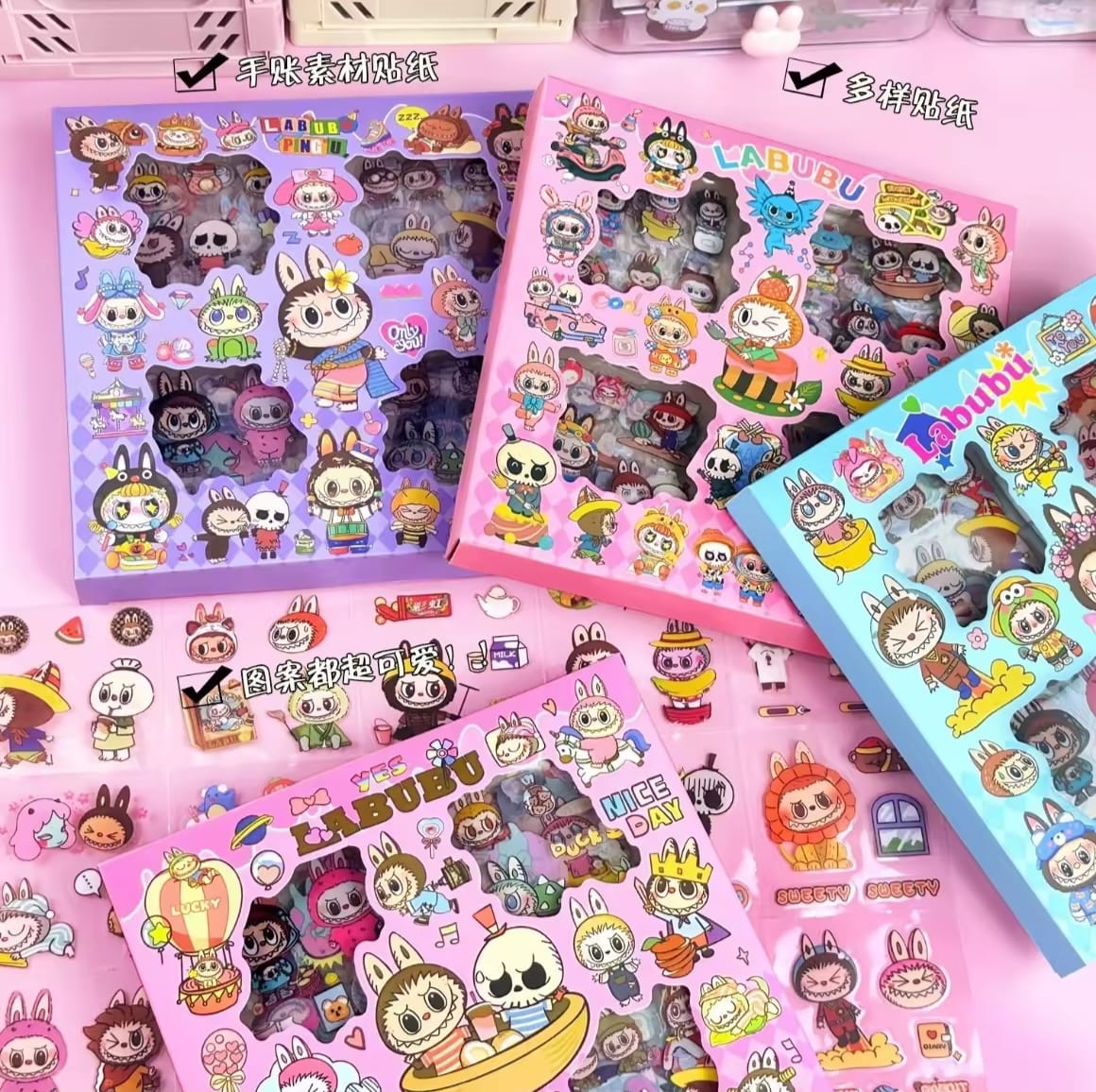Labubu stickers, Labubu stickers, 1 box of 100 sheets, DIY Labubu cute ...