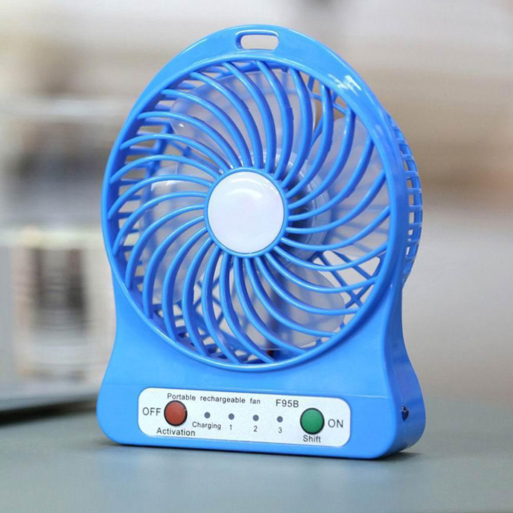 Rechargeable Small Powerful Li-ion Battery Fan Portable Mini USB Fan ...