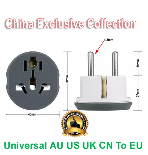 Universal AU, US,UK, CN to EU, 2 Pin Multi Socket, Premium quality ...