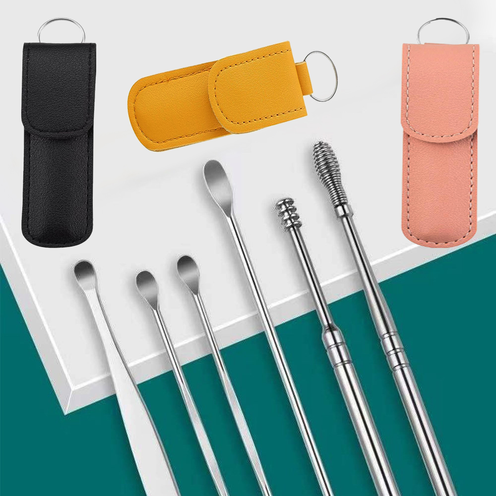 6-Piece Stainless Steel Ear Pick Set with Portable Case for Effective ...