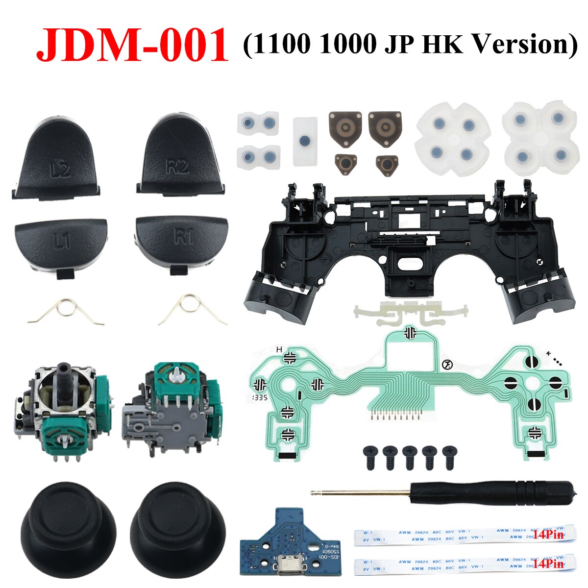 For PS4 Pro JDM JDS 055 050 040 030 001 011 Controller L1 R1 L2 R2 ...