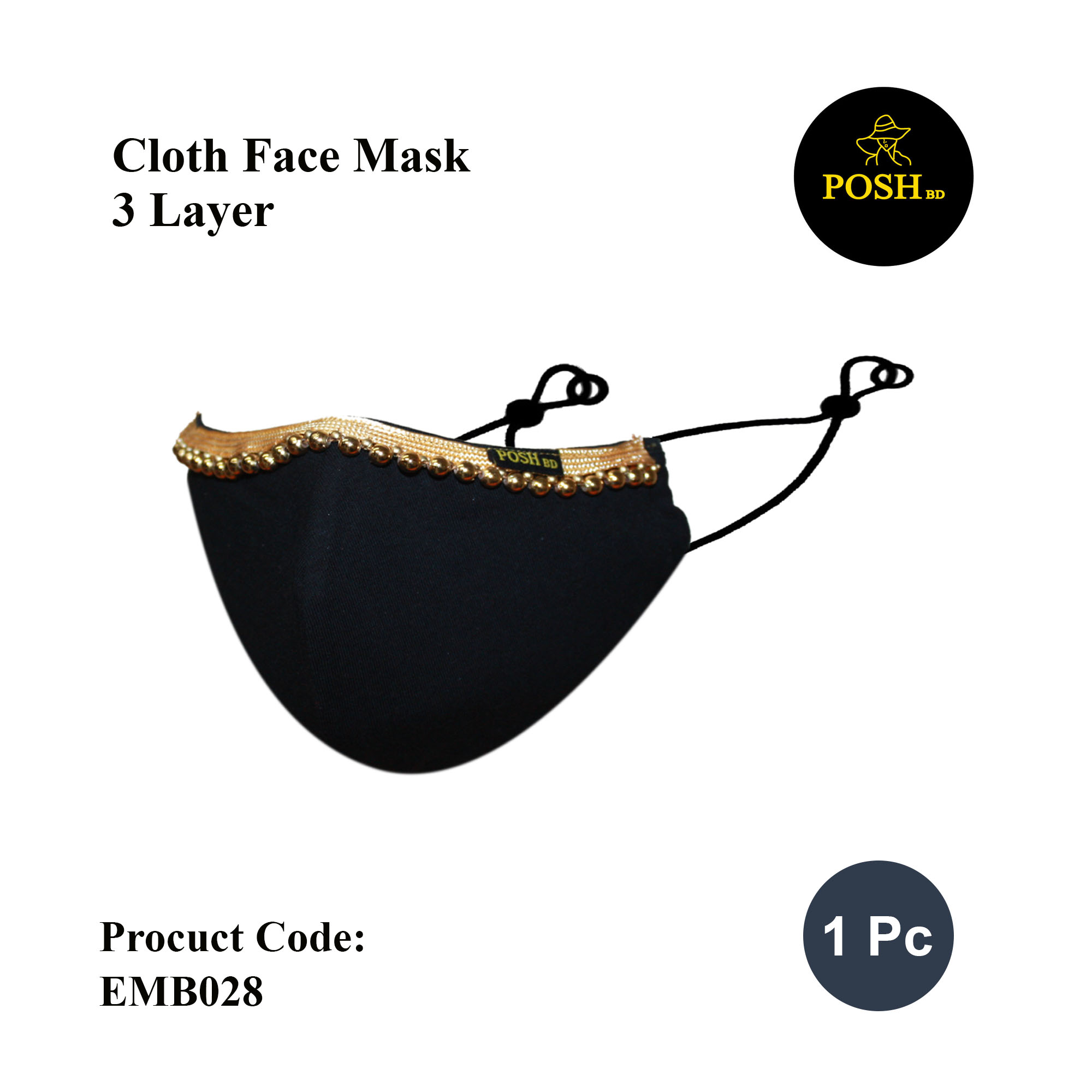 Fashionable & Protective 3 Layer Cloth Face Mask | Daraz.com.bd
