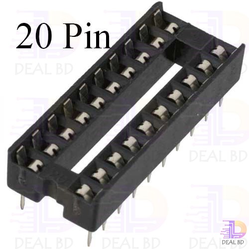 5Pcs 20 Pin IC Base 20 Pin PCB Mount Low Cost IC Socket DIL DIP IC ...