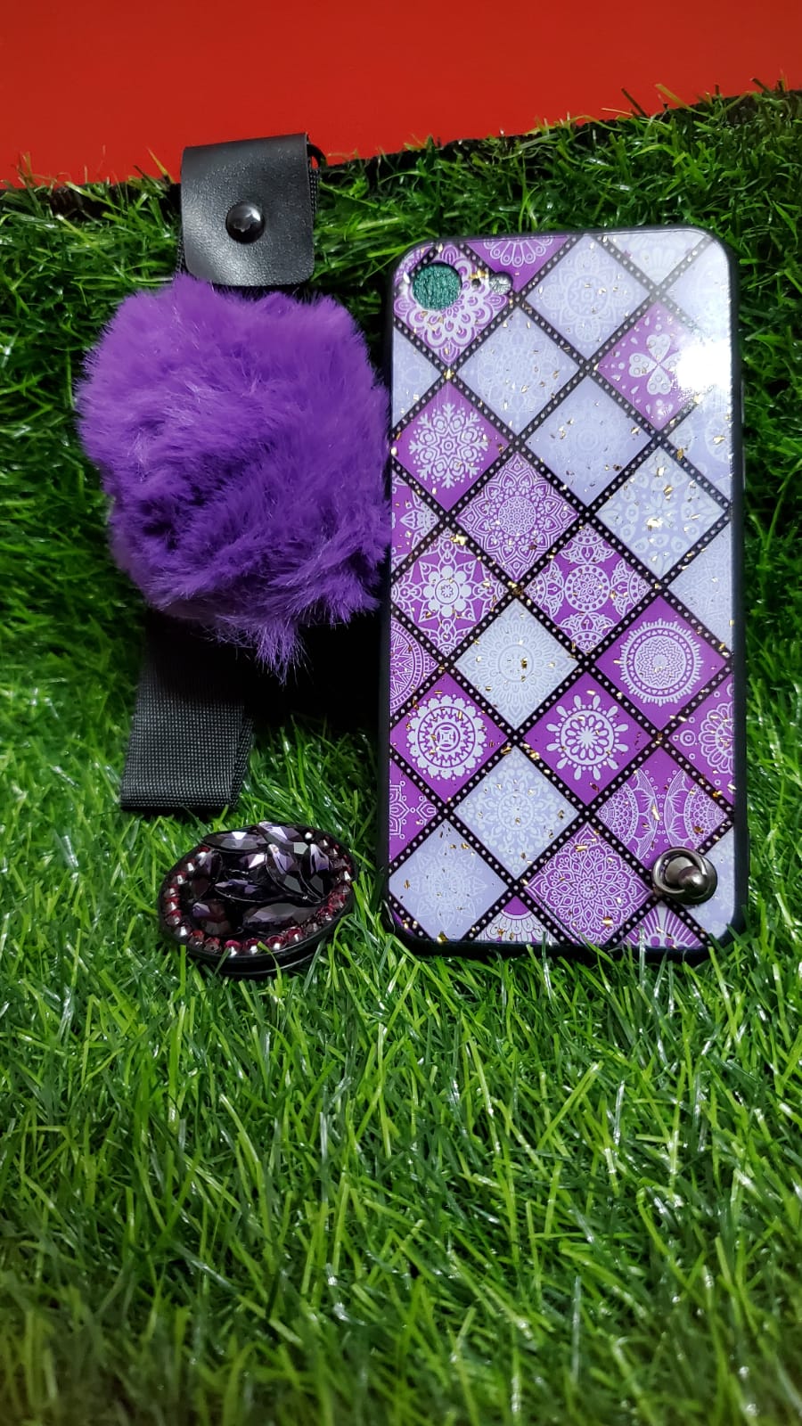 Ladies cover+ Pop Up Socket + Pom Pom For Apple iPhone 6/6S - Phone ...