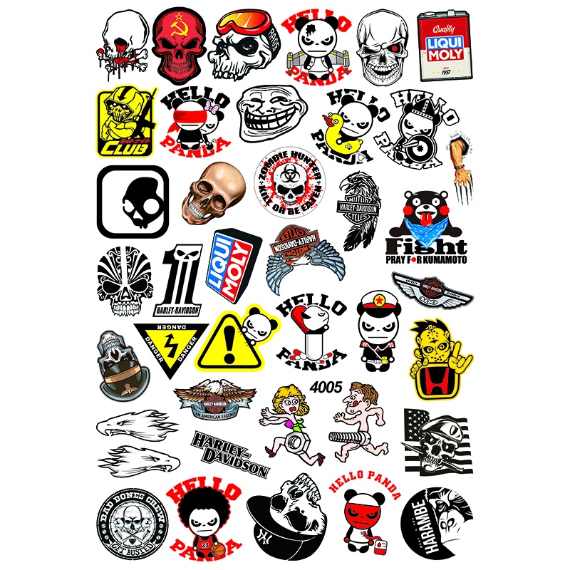 40pcs/bag mix design waterproof japanese jdm stickers for motorcycle ...