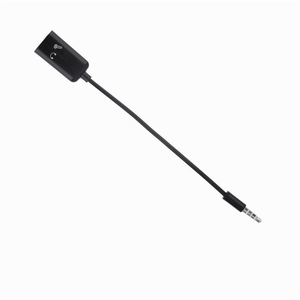 3.5mm Jack Headphone Microphone Stereo Audio Splitter Adapter Cable Black