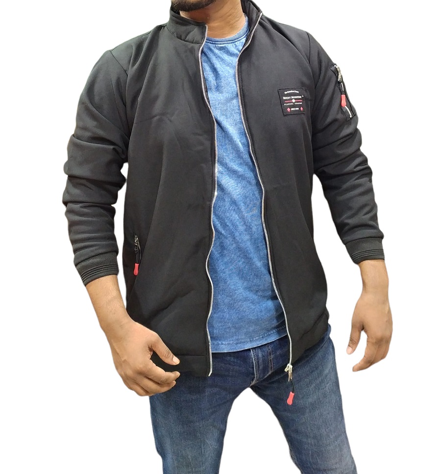 Black Colour New Stylish Bonded Jacket For Men | Daraz.com.bd