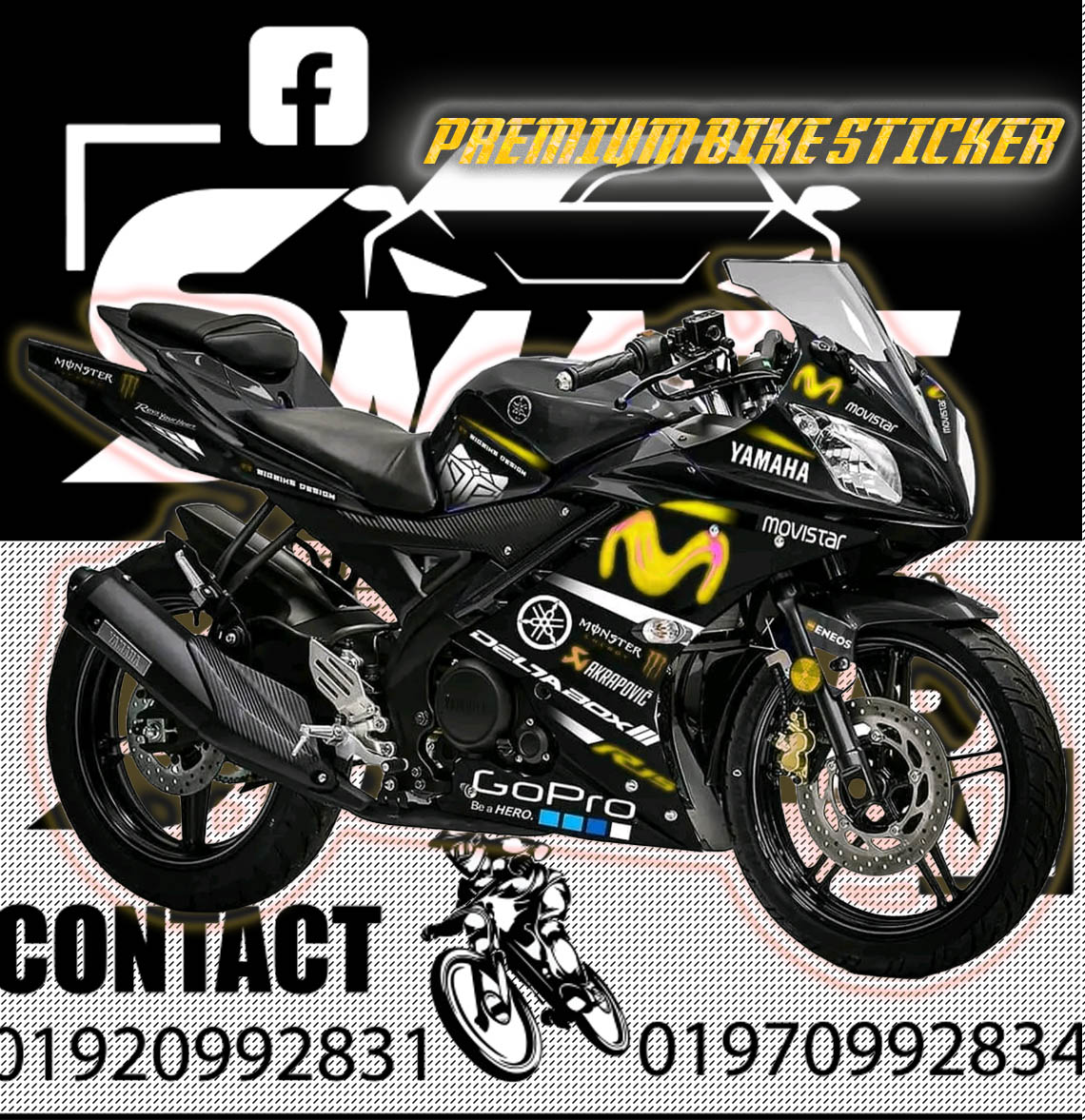 R15 V2 MOVISTAR EDITION DECAL STICKER || BODY STICKER || BIKE STICKER ...