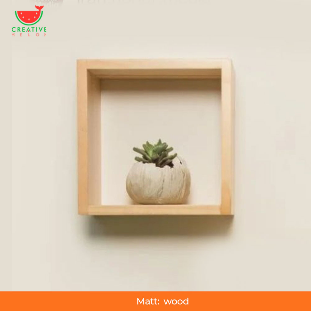 Modern wood wall decor with 1 square boxes design. Material: Wood ...