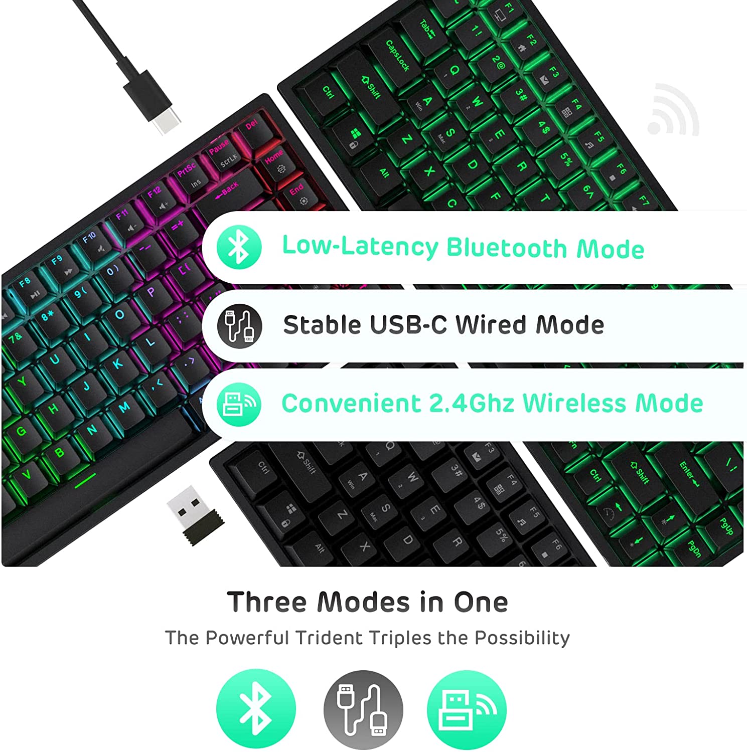 Royal Kludge RK84 Trimode Hotswappble Mechanical keyboard Gateron ...